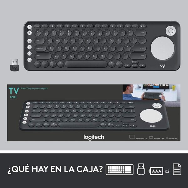 Teclado Bluetooth Logitech K600 Qwerty Español Color Negro – PYNCOMPUSTAR